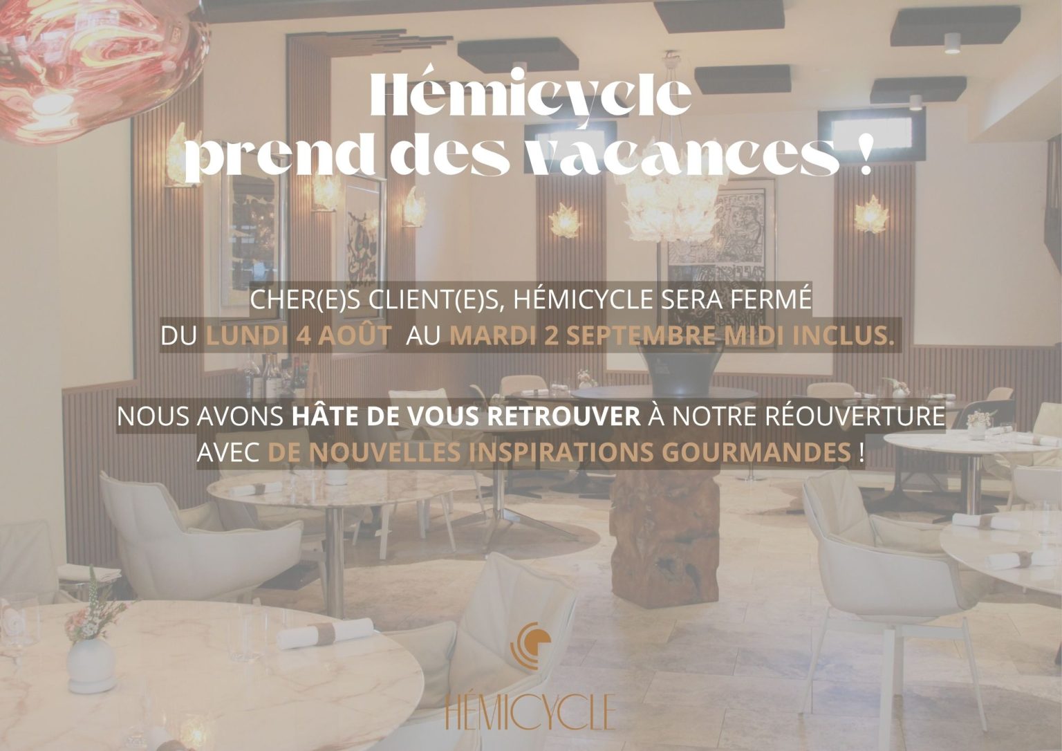 Restaurant Hémicycle Paris - Flavio Lucarini - Groupe Eclore